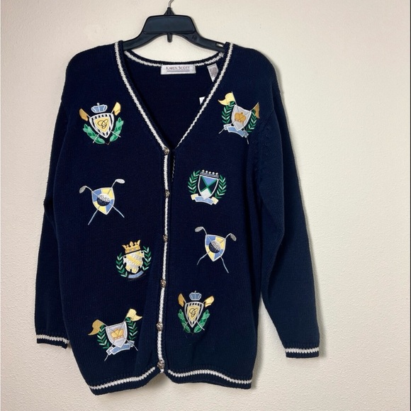 Karen Scott | Sweaters | The Preppy Golf Cardigan 99s Vintage Karen ...